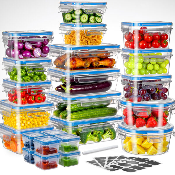 48pcs luxury food storage container set of high quality – sealed design ...